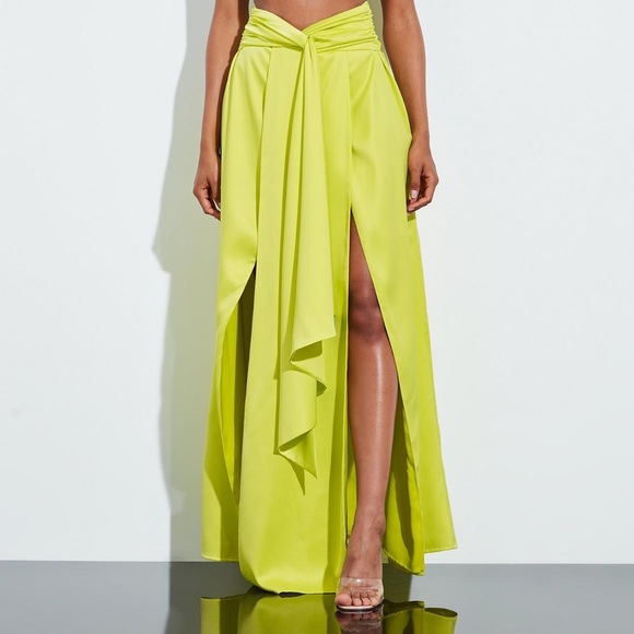 Missguided | Skirts | Missguided Peace And Love Satin Neon Skirt | Poshmark